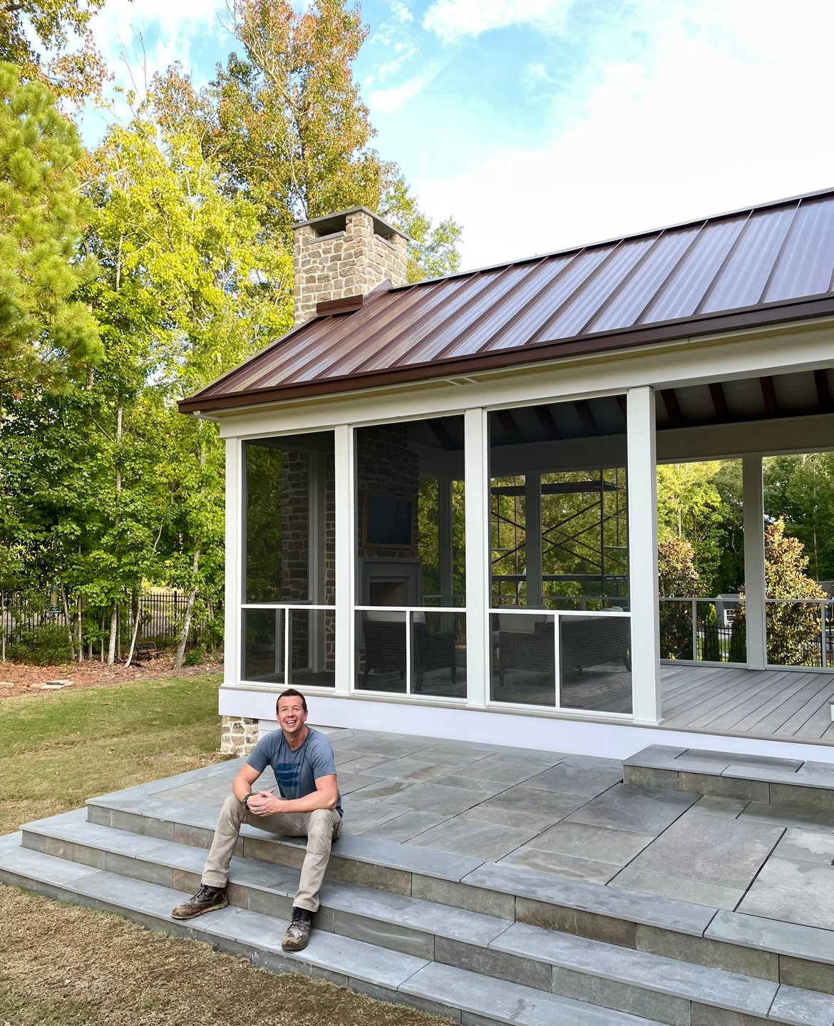 Metal Roofing Installation On A Porch Addition